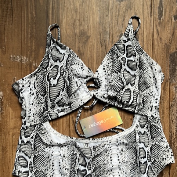 refuge | Swim | Refuge Snake Skin One Piece Cut Out Bathing Suit | Poshmark